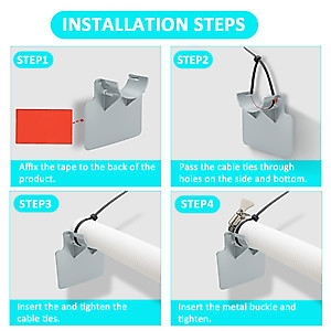 Magoog Swimming Pool Pipe Holders 3 PCS, Fits 1.5'(MAX) Above Ground Swimming Pool Hose Support Brackets, Prevent Pipe Sagging, with 3 Tapes, 6 Cable Ties& 3 Stainless Steel Hose Clamps