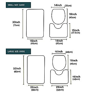 3 Pcs Bathroom Rugs+Lid Toilet Cover+Bath Mat Set, Follow Your Dreams Sloth Pattern Non Slip Flannel Carpets for Home Bedroom Bathroom Decor (Large)