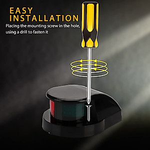 marinexplore Boat Navigation Light,LED Marine Bow Light Front Warning Light for Pontoon Fishing Boat