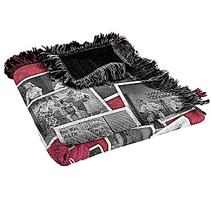 LOGOVISION I Love Lucy Blanket, 50"x60" Time After Time Woven Tapestry Cotton Blend Fringed Throw