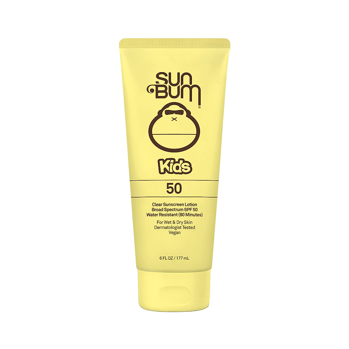 Sun Bum Kids SPF 50 Sunscreen Clear Body Lotion | Broad Spectrum Water-Resistant Sunblock with Vitamin E | Wet or Dry Skin Application | Hawaii 104 Act Compliant (Octinoxate & Oxybenzone Free) | 6 oz