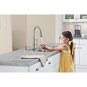Moen 87359E2SRS Delaney One-Handle High Arc Pulldown Kitchen Faucet, Spot Resist Stainless