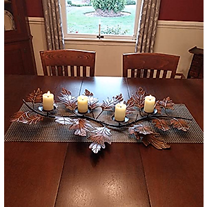 Eywamage Timer Flameless Votive Candles 2 inch x 3 inch , Flickering Small LED Pillar Candles Batteries Included, Ivory Christmas Home Decor 6 Pack with 5 hours timer