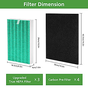 isinlive Upgraded HPA300 HEPA Filter R, HRF-R3 for Honeywell HPA300 Series, HPA300, HPA304, HPA8350, HPA300VP, HPA3300b, HPA5300