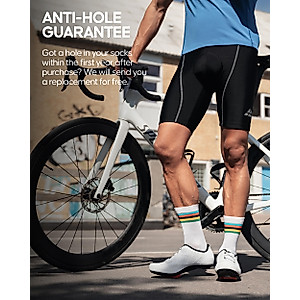 DANISH ENDURANCE 3 Pack Cycling Socks, Breathable Crew Bike Socks, Men & Women, Black, Medium