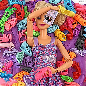 60Pcs Shoes for Dolls - Fashion Doll Style Shoes High Fashion Shoe Toy Miniature Designer Shoes for 11.5 inch Girl Doll - Fashion Pack Dolls Shoes and Accessories Shoe Heel Miniature Shoe Collectibles