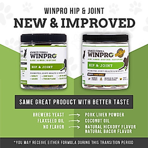WINPRO | Dog Hip and Joint Supplement, Plasma-Powered Chews for Joint Support in Dogs of All Breeds and Sizes, Fast Acting with Collagen, 60 Count, Made in USA