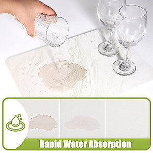 Stone Dish Drying Mat for Kitchen Counter, Fast Dry Diatomaceous Earth Dish Drying Mat Heat Resistant Non-Slip Stone Drying Mat for Dishes Baby Bottles (16x12 inch)