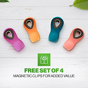 Trash Bag Dispenser – Extra Large Garbage Bag Roll Holder Storage Under Sink - Kitchen Bag Container Organizer - Includes Set of 4 Magnetic Clips