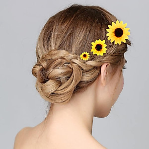 FZBNSRKO 60Pcs Artificial Sunflower Heads,Artificial Silk Sunflower Heads Small Sunflowers Heads for Home Indoor Wedding Party Garden Craft Art Decorations(Three Sizes)