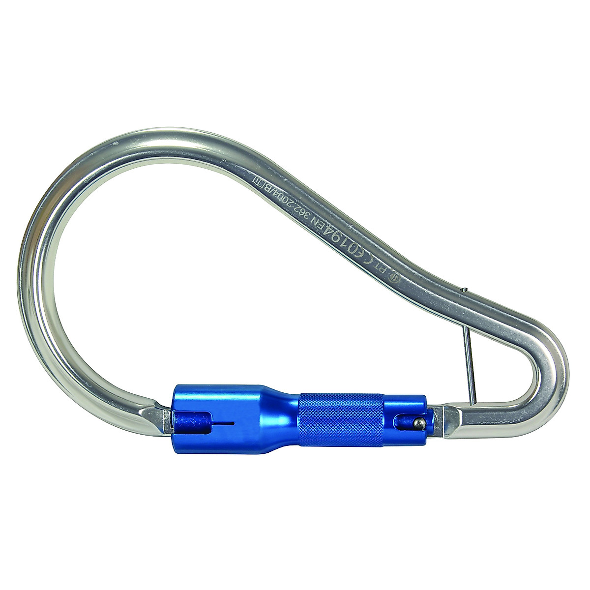 FallTech 8447A Aluminum Carabiner - Large Twist Lock, 2" Gate Opening, 3,600 lb Gate with Captive Pin Option, Natural