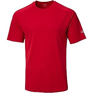 Rawlings Men's Crew Neck Tech Tee Shirt Series, Scarlet Red, X-Large