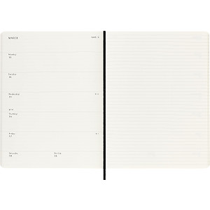 Moleskine Classic 18 Month 2022-2023 Weekly Planner, Soft Cover, XL (7.5" x 9.75"), Black