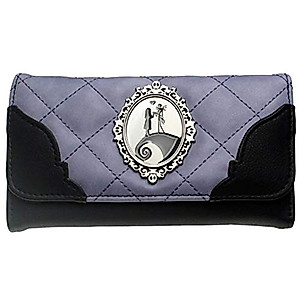Nightmare Before Christmas Jack & Sally Purple & Black Hand Purse Clutch Wallet
