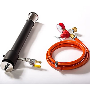 DEVIL-FORGE Gas Burner DFM (308.000 BTU), gas ball valve, air choke, Propane Forge Furnace Foundry Raku Kiln Blacksmith Farrier Knife