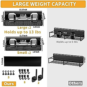 Magnetic Spice Rack for Refrigerator, 4 PACKS Super Strong Magnetic Holder 13lbs, Movable Magnetic Shelf for Refrigerator Kitchen Organization -2 Paper Towel Holder,5 Magnetic Hooks,8 Removable Hooks