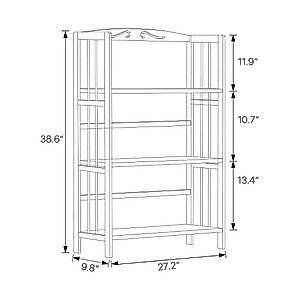 MoNiBloom 3 Tier Bookcase, Modern Free Standing Bookshelf, Adjustable Book Storage Rack Holder Organizer Shelves in Living Room Kitchen Home Office, Brown