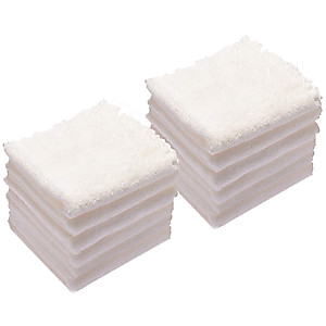 Kyapoo Baby Washcloths 12 Pack 12x12 Inches Microfiber Coral Fleece Extra Absorbent and Soft for Newborns, Infants and Toddlers-White