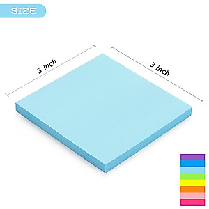 Early Buy Sticky Notes 8 Bright Color 8 Pads Self-Stick Notes 3 in x 3 in, 60 Sheets/Pad