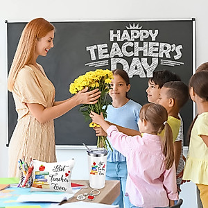 Sabary 12 Pieces Funny Thank You Gifts, 4 Teacher Travel Tumbler, 4 Teacher Makeup Bag with Zippers, 4 Teacher Apple Keychains, 20 oz Mug Tumbler for Birthday Teacher Appreciation Week