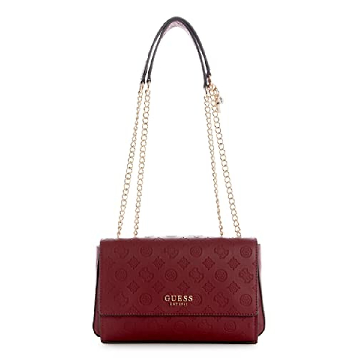 GUESS Womens Sirrah Convertible Crossbody Flap Bag, Merlot Logo, One Size US