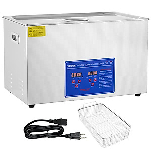 VEVOR 30L Industrial Ultrasonic Cleaner with Digital Timer&Heater 40kHz Professional Large Ultrasonic Cleaner Total 1200W for Wrench Tools Industrial Parts Mental Instrument Apparatus Cleaning