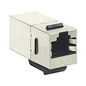 VCE RJ45 Cat6 Shielded in-line Coupler 25-Pack, Cat 6 Female to Female Keystone Jack 8P8C Cat5e Modular Connector with Keystone Latch