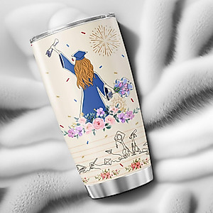 HUBUPU Of Class Tumblers, Graduation Motivate Quote, Graduation Gifts, Tumbler 20 Oz With Lid And Straw