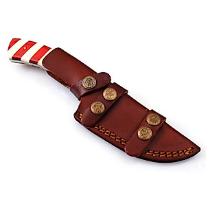 SagaCity Damascus Hunting Knife, 9 Inch Handmade Knife with Sheath, Knives for Men, Bushcraft Kinfe, Edc Knife Damascus, Small Hunting Knife; 109