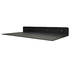 LJYMYSAK Linear Floating Shelf Industrial Heavy Duty Metal Wall Mounted Modern Rustic Farmhouse Designed Shelf Living Room Metal Wall Decor Shelf (8"*16.5" Black)