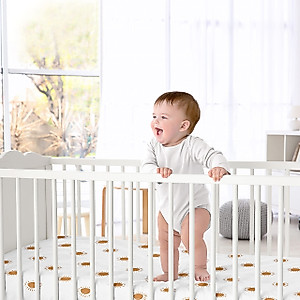 Sweet Jojo Designs White and Orange Boho Sun Boy or Girl Fitted Crib Sheet Baby or Toddler Bed Nursery - Pumpkin Bohemian Celestial Sky Desert Sunshine Outdoors Nature Gender Neutral