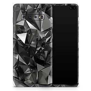 DesignSkinz Black 3D Diamond Surface | Protective Vinyl Decal Wrap Skin Cover Compatible with The Samsung Galaxy S10e (Full-Body, Screen Trim & Back Glass Skin)