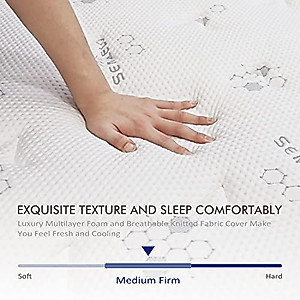 SEMIELO Queen Size Mattress 10 Inch, Memory Foam Hybrid Mattress Cool Sleep/Medium Firm/CertiPUR-US Certified, Pressure Relieving Bed Mattress in a Box with Individually Wrapped Coils