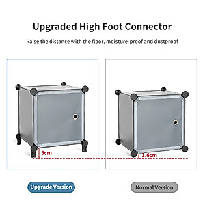 AWTATOS Storage Cube Organizer with Doors, Stackable Closet Shelf for Bedroom, Clothes Shelving Rack, DIY Square 9 Cubes Bookcase Bookshelf, Plastic Space Saver for Home, Living Room, Office, Black