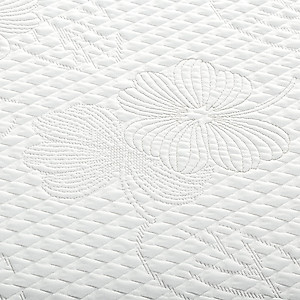 Olee Sleep 8 Inch Ventilated Gel Infused Memory Foam Mattress, CertiPUR-US® Certified, Gray, Queen