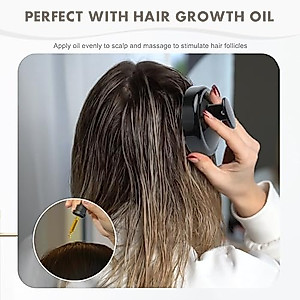 FREATECH Scalp Massager Hair Growth, Scalp Scrubber with Soft Silicone Bristles for Dandruff and Hair Care, Shampoo Brush Hair Massager Scalp Exfoliator for Wet & Dry, Long Curly Thick Hair, Black