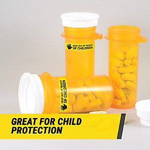 300 per Pack/3PK - Keep Out of Reach of Children Labels - 1.7 x 0.4 inch, Keep Out Reach from Children Stickers for Choking Hazard, Cosmetics, Drug Warning - Pharmacy Auxiliary Label (Yellow)