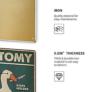 Duck Knowledge Metal Tin Sign Anatomy Of A Duck Retro Poster Restaurant Cafe Living Room Kitchen Bathroom Home Art Wall Decoration Plaque Gift 8inch X 12inch