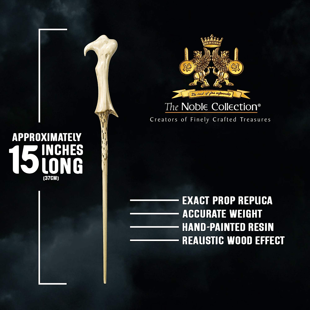 The Noble Collection - Lord Voldemort Wand in A Standard Windowed Box - 15in (37cm) Wizarding World Wand - Harry Potter Film Set Movie Props Wands