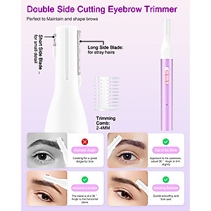 UTOTEBAG Nose Hair Trimmer for Women, 3 in 1 Rechargeable Ear and Nose Hair Trimmer for Women, Painless Eyebrow Trimmer & Body Hair Trimmer for Nose, Ear, Eyebrow, Arms, Legs