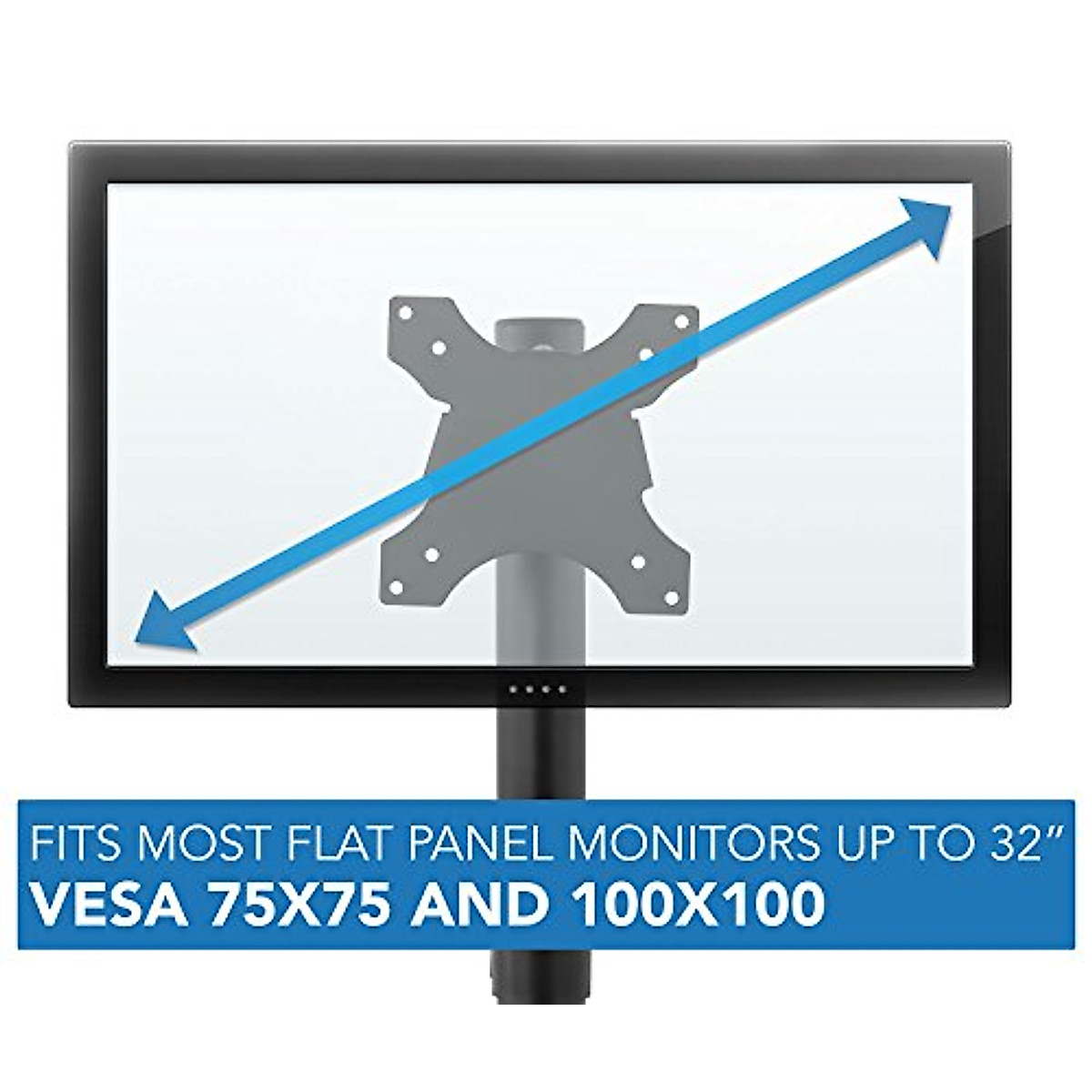 Mount-It Mobile Stand Up Desk / Height Adjustable Computer Work Station Rolling Presentation Cart With Monitor Arm (MI-7942B), Black