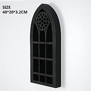 Floating Shelves Wall Mounted Gothic Boho Wall Hanging Decoration Black Creative Fairytale Essential Oil Shelf Old Church Window Crystal Wall Shelf for Living Room Bathroom Home