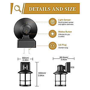 Night Lights Plug Into Wall, DORESshop 2 Pack Night Light, Soft White 3000K Led Night Light with Dusk-to-Dawn Sensor, Dimmable Night Light for Bathroom Hallway Bedroom Kids Room Stairway