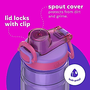 bubba 24 Oz Double-Walled Flo Duo Refresh | Button Lock | Leakproof Lid Water Bottle (3.34 L x 3.34 W x 11.10 H Inches) (Purple)