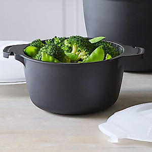 Professional Large Micro Cooker For Microwave 2 Quart | Food Steamer, Microwave Steamer Pot For Vegetable, Melting Butter | Our Cookware, Steamer Pot for Microwave | BPA Free, Dishwasher Safe