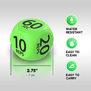 Skywin-Exercise Dice, Fun Workout Dice for Solo or Group Classes, 6-Sided Foam Fitness Dice Great Dynamic Exercise Equipment (Yellow)