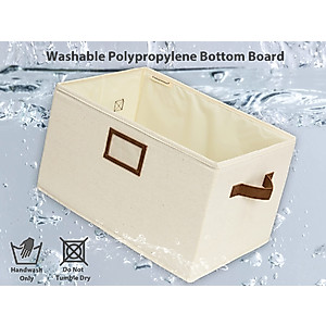 StorageWorks 45L Extra Large Fabric Storage Bins with PU Handles 2-pack, 32L Decorative Storage Bins for Shelves 3-pack,