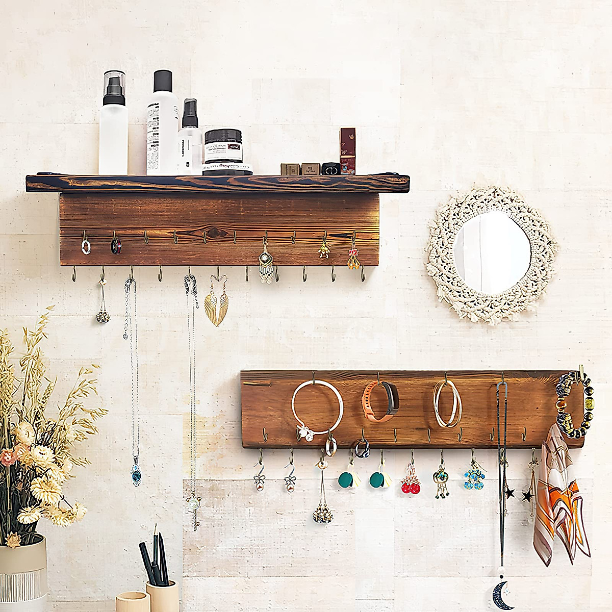 RELBRO Small Screw Hooks, 1/2 Inch Mini Metal Twist in Hook, 100 Pcs, Bronze