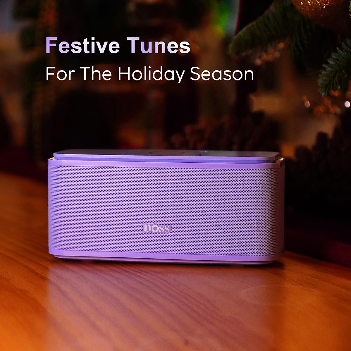 DOSS Bluetooth Speaker, SoundBox Touch Portable Wireless Bluetooth Speaker with 12W HD Sound & Bass, IPX5 Waterproof, 20H Playtime, Touchpad Control, H&sfree, Speaker for Home,Outdoor,Travel Purple