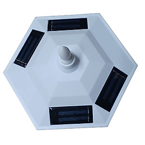 2 pcs 6x6 Base White Color Solar Post Cap Light Hexagon with Six Super Bright SMD LED Bulbs